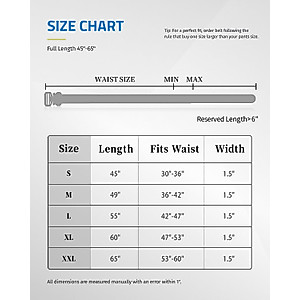 FAIRWIN 1.5 Tactical Belt Reinforced EDC Belts for Men Military Tactical Belts for Men with Heavy Duty Quick Release Buckle