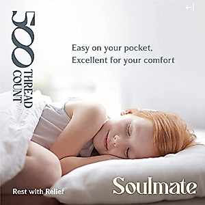 Mayfair Linen 100% Cotton Sheets for Queen Size Bed - 500 Thread Count 4 PC Queen White Cotton Sheets, Deep Pocket Queen Sheet Set, Cooling Sheets Queen Size for Hot Sleepers, Soft, Breathable Sheets