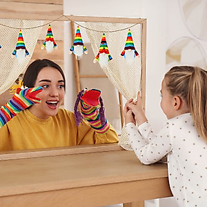 Skylety 6 Pieces Rainbow Gnome Pride Santa Ornament Plush Decorations Gnomes Santa Elf Table Ornaments Hanging Decorations Home Party Decor