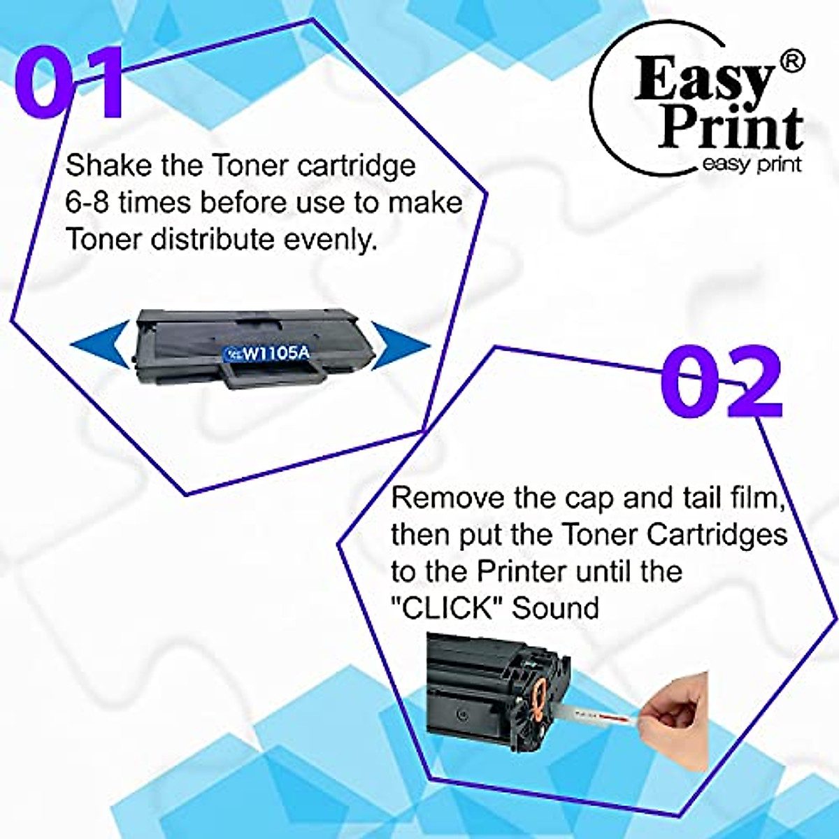 EASYPRINT (4-Pack) Compatible W1105A Toner Cartridges Replacement for HP 105A 1105A Used for MFP135a MFP135w MFP137fnw 107a 107w, (4X Black)