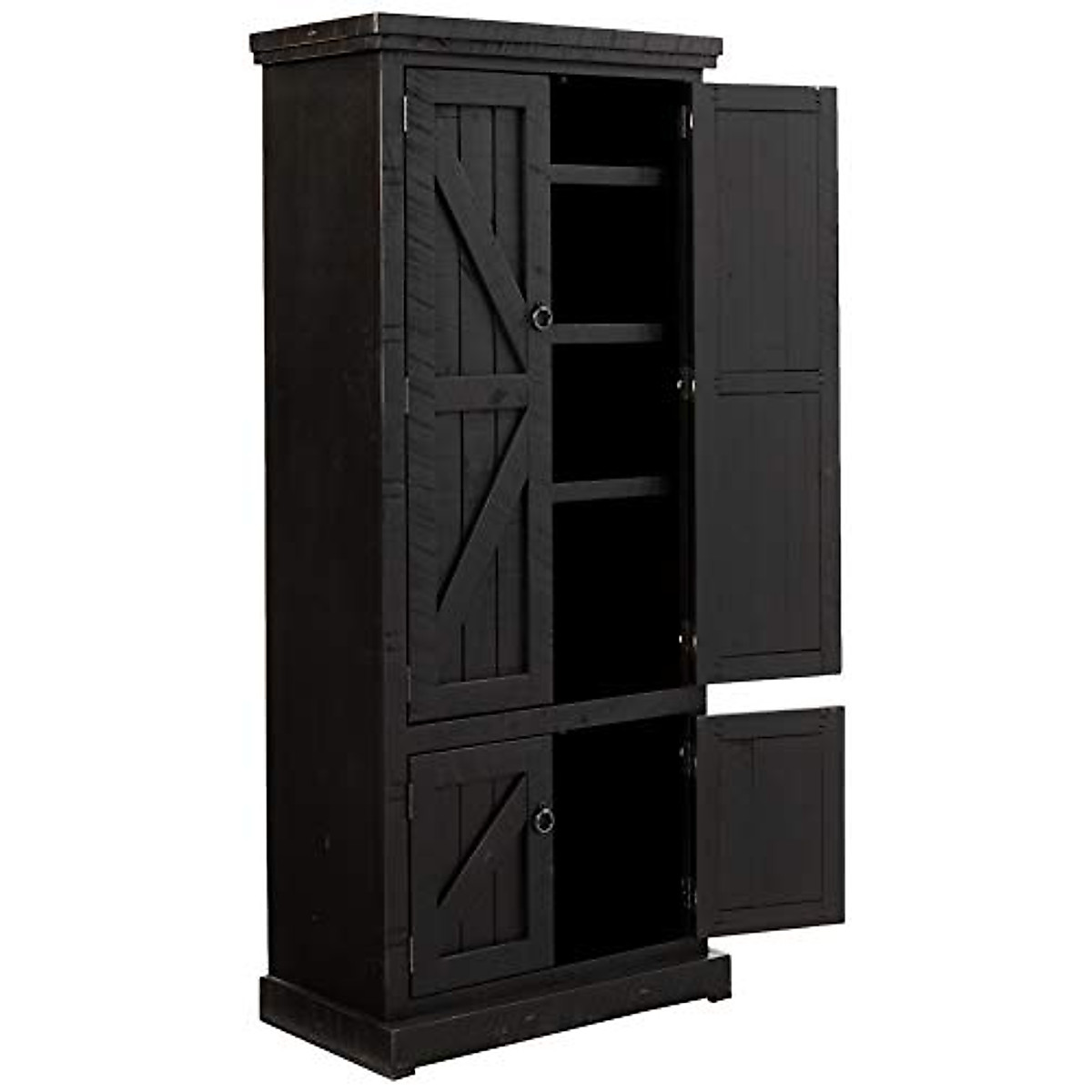 American Heartland Rustic Double Door Pantry, Rustic Antique Black