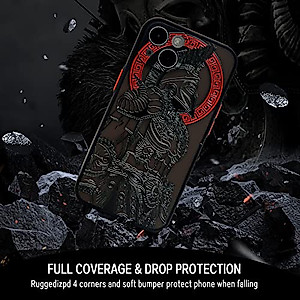Cool Gladiator Phone Case with 3D Embossed Compatible for iPhone 13 Mini Clear Frosted Trendy Phone Case
