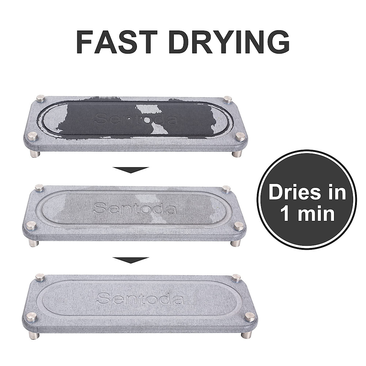 Bathroom Counter Tray 2 Pack,Diatomaceous Earth Stone Fast Drying Bathroom Vanity Tray,Soap Dispenser Tray for Kitchen Decor