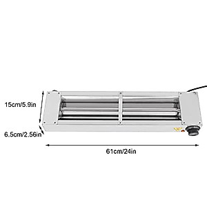 Food Heat Lamp, 24'' Food Heat Lamp, Overhead Food Warmer, Commercial Infrared Strip Heater with Cord & Plug for Restaurants Buffets Canteen Dining Hall,110V,500W