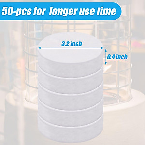 Landical 50 Pcs Tabletop Fire Pit Ceramic Wool Wick Sponge Fire Wick Fireplace Wool Firepit Sponge Cotton Core Ceramic Fiber Insulation for Bioethanol Fireplaces (Round,3.2 x 3.2 x 0.4)