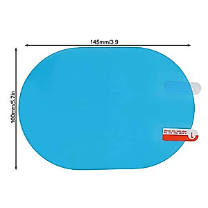 Rearview Mirror Rain Film, 100x145mm Oval Blue Car Rearview Mirror Rain Protective Film Anti-Fog Rainproof Sticker