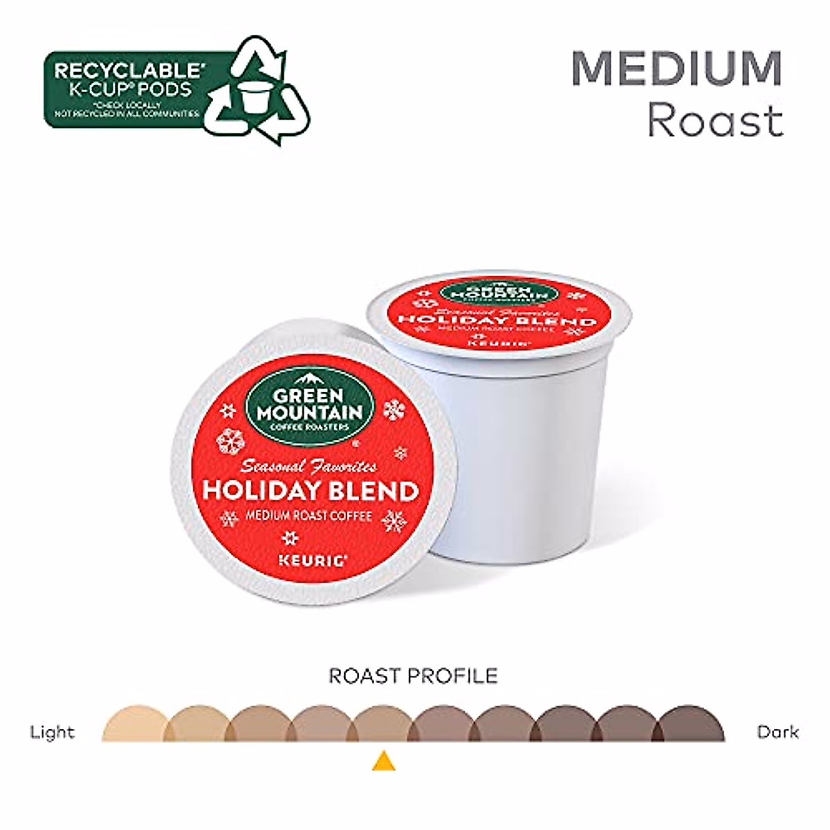 Green Mountain Coffee Roasters K-Cups, Holiday Blend, 12 Count