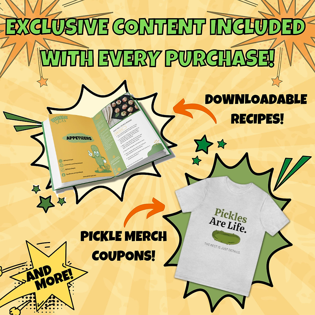 Pickle Pal Pickle Container with Strainer | Jalapeno Container with Pickle Grabber | Pickle Jar with Strainer Flip for Olives, Fruit, Veggie Containers | Pickle Holder 40 oz | Chamoy Pickle Kit