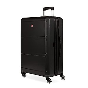 SwissGear 8090 Hardside Expandable Luggage with Spinner Wheels, Black, Checked-Large 28-Inch