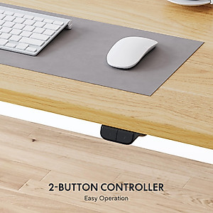 FLEXISPOT Electric Standing Desk Whole Piece 55 x 28 Inch Desktop Adjustable Height Desk Home Office Computer Workstation Sit Stand up Desk (White Frame + 55" Maple Top, 2 Packages)