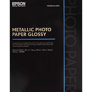 Epson S045589 Professional Series Metallic Photo Paper Glossy, 25 Sheets, 8.5x11 inch