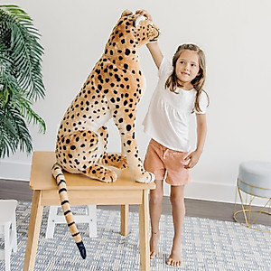 Melissa & Doug Giant Cheetah - Lifelike Stuffed Animal (Stands Nearly 3 Feet Tall)