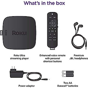 Roku 4670RW Ultra 4K HDR w/Premium JBL Headphones Streaming Media Player