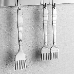 FIVETAS 1.38"x7.87"Heat Resistant Food Grade Silicone Pastry brush and Basting Brush for Cooking,BBQ,Meat,Desserts.Kitchen Brush for Sauce Butter oil.Stainless Steel Core Handle.BPA Free. Marbling.