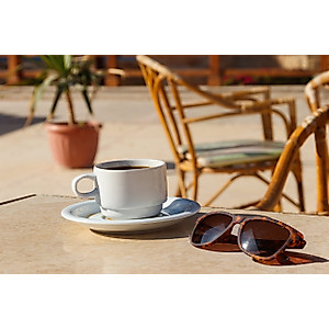 White Frame Blue Lens Sunglasses for Men & Women, Retro Eyewear with Non-slip Flexible Frame, Polarized Lens Trendy Style UV Protection