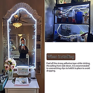 JUNWEN Battery Operated LED Strip Lights with Remote Daylight White, Timer, Dimmable, Waterproof, 13.2ft 240 LED Light Strip Suitable for Stairs, Wardrobe, Kitchen, Bedroom, Party, 2 Pack of 6.6ft.