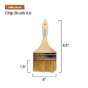 Vermeer Chip Paint Brushes - 24-Pack - 4" Chip Brushes for Paints, Stains, Varnishes, Glues, & Gesso - Home Improvement - Interior & Exterior Use