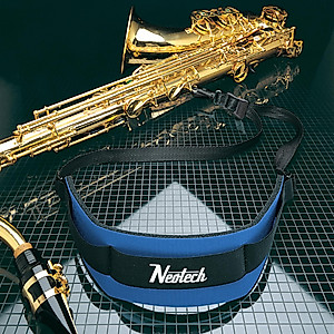 Neotech Saxophone Strap - Regular - Made In USA- Swivel Hook Neck Strap for Saxophone, Clarinets, English Horns & More - Comfortable Neoprene Instrument Neck Strap (Royal Blue)