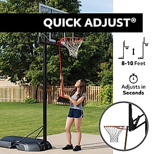 Lifetime 1479 Courtside Height-Adjustable Portable Basketball System with 48-Inch Shatter Guard Fusion Backboard