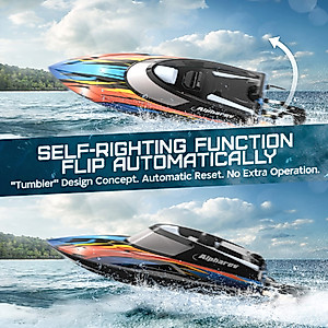 ALPHAREV Remote Control Boat - R308 32+ KPH Fast RC Boat for Adults & Kids with Portable Suitcase, 2.4Ghz Racing Boat for Pool & Lake, Summer Water Toys, Birthday Gifts for Boys