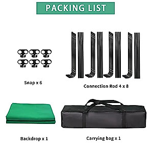 GSKAIWEN 7.87ft x 13.12ft Portable Large Chromakey Green Screen Backdrop with Stand Photography Background Support System for Photo Studio Video Shooting, Live Streaming, Parties, Keying, Stage