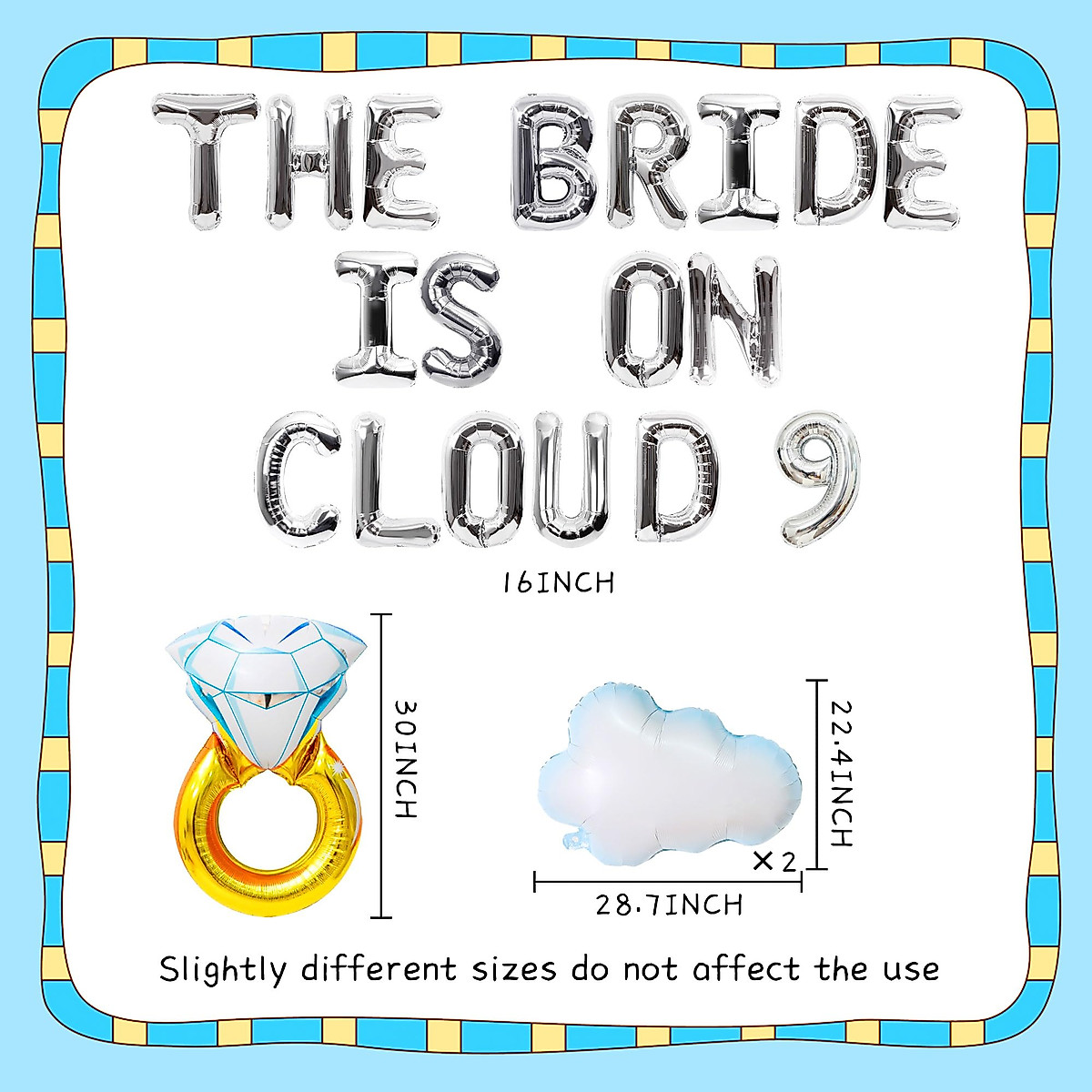 LaVenty Bride is on cloud 9 Balloons Bride is on cloud 9 Banner Decoration Backdrop The Bride Is On Cloud 9 Bachelorette Decoration