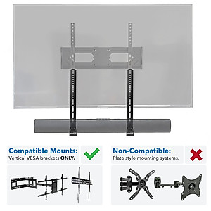 Mount-It! Soundbar Mount for TV and Wall Mounting | 2-in-1 Soundbar Bracket for Back of TV or Wall Mount Installation | Universal Base Fits All Soundbars