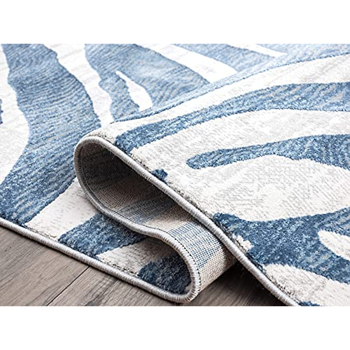 Abani Nova NOV170A Blue Grey Zebra Print Area Rug 6' x 9'