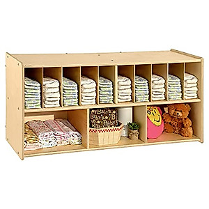 Contender Wall Mount Diaper Organizer Caddy, 100% Birch Plywood Diaper Storage Unit, Diaper Center for Nursery, Daycare, Schools [Greengaurd Gold Certified]