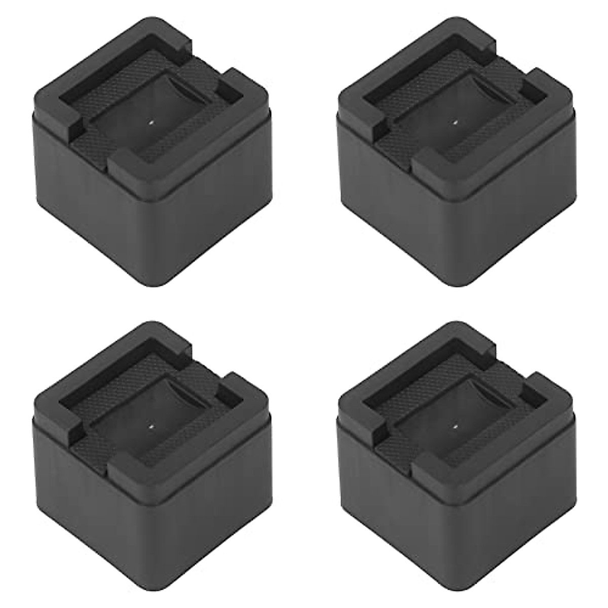 Wnvivi 4 Sets Furniture Risers, Sofa Risers Square Rubber Anti Skid Bed Raisers Blocks Bed Frame Risers Supports forTable Sofa Couch Desk