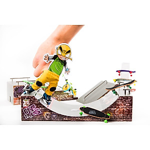 Grip and Tricks - Red Freestyle Inline Finger Skates with Finger Roller Skates Tools and Mini Fingerboards Accessories - Pack 1 Finger Toy for 6+ Years Old Kid