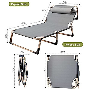 ABaippj Adjustable Zero Gravity Folding Reclining Lounge Chair with Pillow, Portable Chaise Lounge Chair, Great for Outdoor Patio Lawn Beach Pool Sunbathing, Supports 440lbs