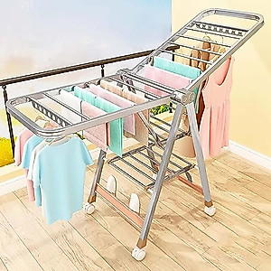 Clothes Drying Racks Outdoor, Heavy Duty Laundry Drying Rack, Portable Drying Rack Clothing, Folding Space Saving Garment Rack, Blanket Rack Clothesline, for Indoor Outdoor