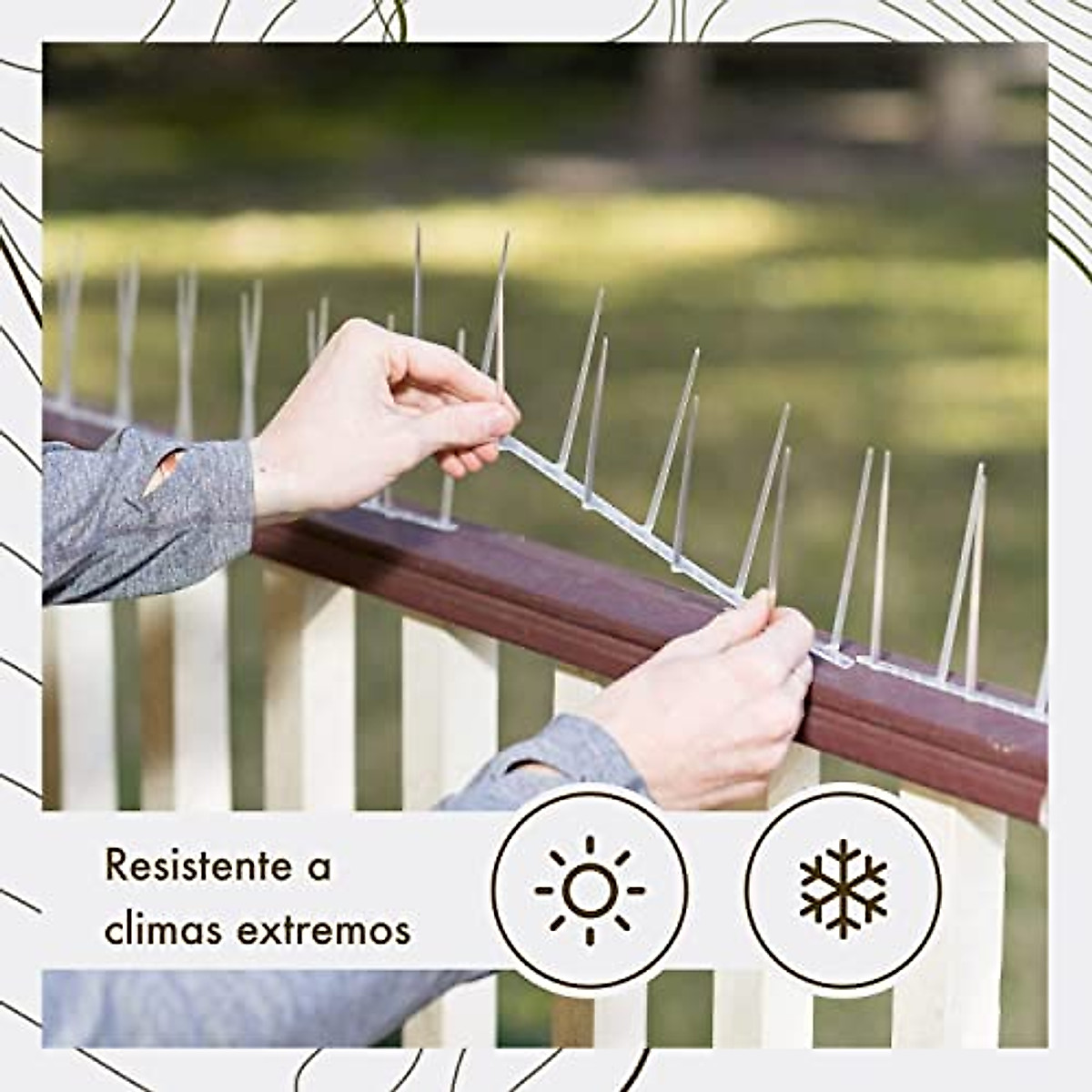 Bird Blinder Plastic Bird Spikes - Polycarbonate Deterrent for Pigeons and Other Small Birds - Bird Nest Prevention, Bird Repellent Outdoor Devices (16 Foot Coverage)