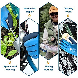 PROGANDA Waterproof Gardening Gloves Superior Grip Coating Durable for Garden Construction Cold Weather Car Cleaning Fishing Multipurpose