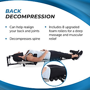 Stamina Inline Back Stretch Bench with Cervical Traction - Back Decompression, Neck Stretcher for Tension Relief - Up to 250 lbs Weight Capacity