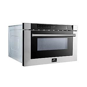 FORNO 24" Inch. Microwave Drawer Oven with Touch Open Door - 1.2 Cubic Feet Electric Oven Capacity - Stainless Steel Child Safety Lock Self Cleaning