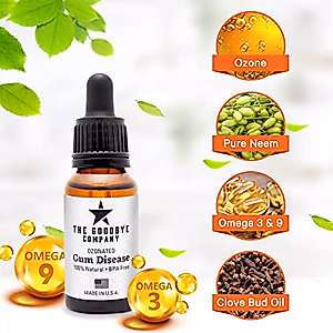 The Goodbye Company Ozonated Gum Disease Treatment - Effective and Natural Home Remedy for Treating Oral Gum Disease and Gingivitis - 100% Pure Neem and Clove Essential Oils for Complete Oral Health