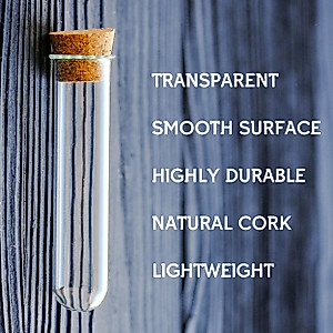 25PCS Plastic Test Tubes with Lids – 10ml Clear Plastic Tubes with Cork Stoppers 16x100mm Small Clear Plastic Tube Containers for Solids & Liquids Storage Test Tubes for Plant Propagation
