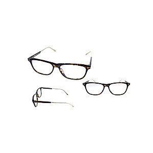 Eyeglasses Tom Ford FT 5589 -B 052 Dark Havana, Shiny Rose Gold/Blue Block Len, Dark Havana, Shiny Rose Gold / Blue Block Lenses, 55/15/145
