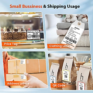 Phomemo M120 Label Maker- Barcode Printer Bluetooth Thermal Label Maker Machine 2 Inch 50mm Barcode Label Printer for Retail, QR Code, Small Business, Compatible with Android, iOS & PC, Black