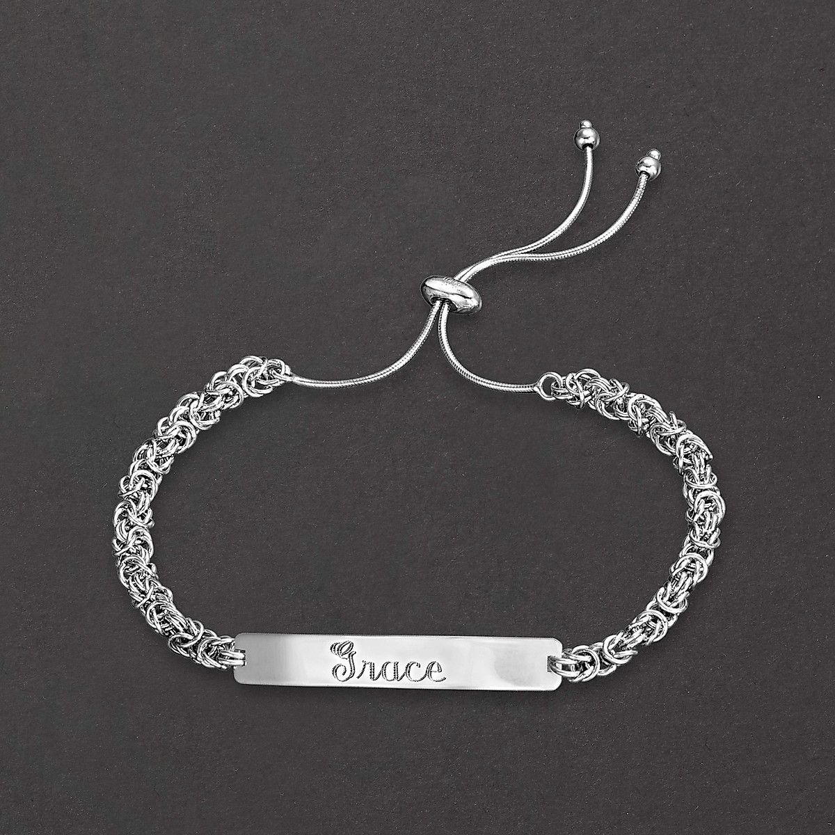 Ross-Simons Name - Sterling Silver Personalized Id Byzantine Bolo Bracelet