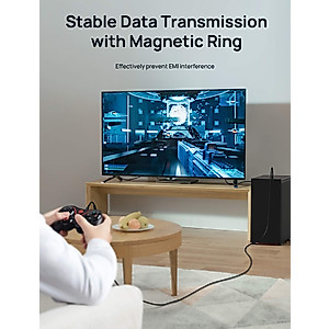 JSAUX PS5 Controller Charging Cable 10FT, USB C [Anti-Interference Magnetic Ring] Fast Charger Cord for PS5 DualSense Controller, X-Box Series X/S Controller, Switch/Pro/Lite Controller, Steam Deck