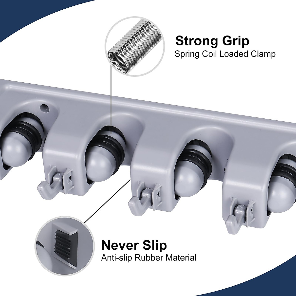 Kiemeu Mop And Broom Holder Wall Mount Cleaning Supplies Organizer For Closet Laundry Room Garden Tool Hangers For Garage Wall Hanging Rack Utility Shop Organization And Storage