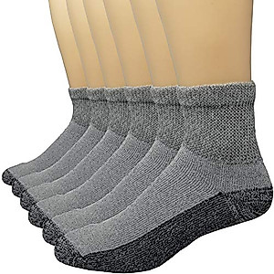 6 Pairs Diabetic Ankle Socks Reinforced Heel and Toe Non-Binding Cushion Socks for Men and Women Grey/Black Sole 13-15 Debra Weitzner