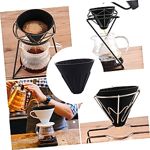 Homoyoyo 2 Pcs Coffee Funnel Durable Coffee Cafeteras Expresso Home Coffee Filter Coffee Filter Cup Silicon Tea Coffee Filter Reusable Coffee Filter Espresso Black