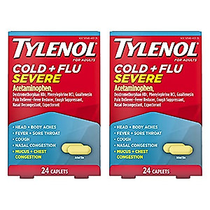 Tylenol Cold + FLU Multi-Action Day Caplets, Pack of 2
