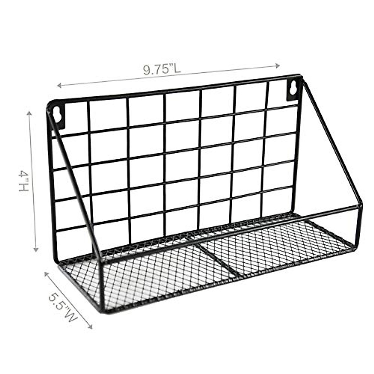 Home-X Rustic Metal Wall Floating Shelf, Small Floating Shelves for Wall, Hanging Shelf for Bedroom, Bathroom, Kitchen-9”Lx4”Wx5.5”H