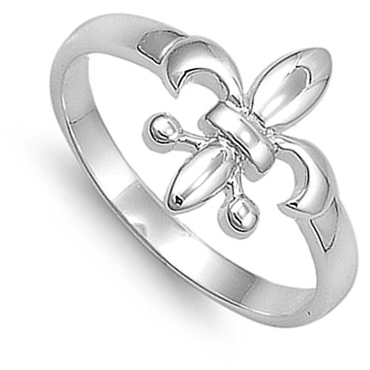 Sterling Silver Fleur De Lis Ring French Symbol Lily Design Solid 925 Size 6