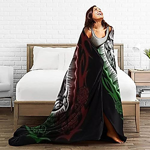 Our Lady Virgin Mary Guadalupe Mexican Flannel Fleece Throw Blankets Super Soft Cozy Warm Plush Bedding for Adults Kids Lightweight Blankets for Couch,Sofa,Bed Halloween decor-80 x60